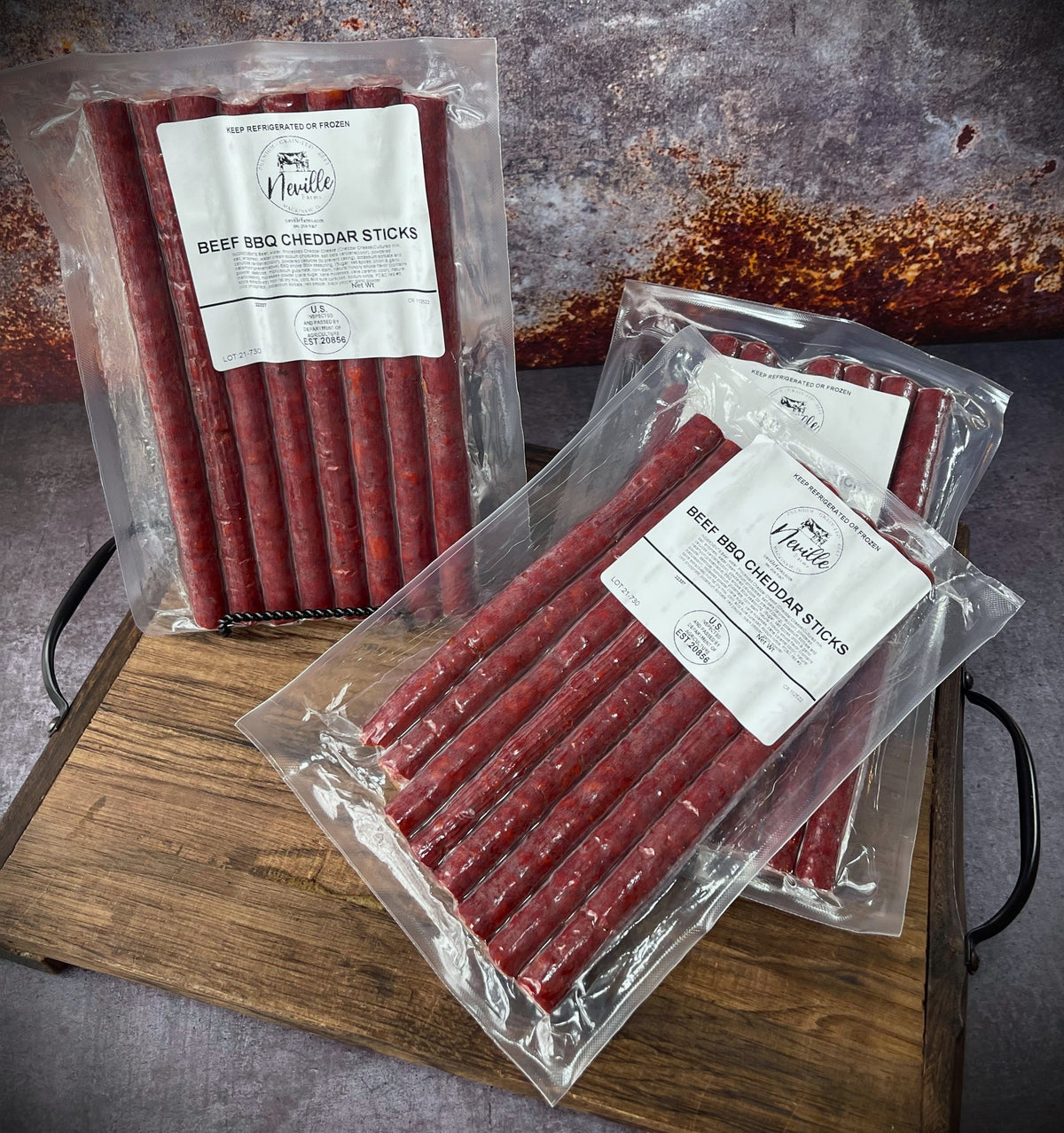 BBQ Cheddar Beef Sticks | Neville Farms