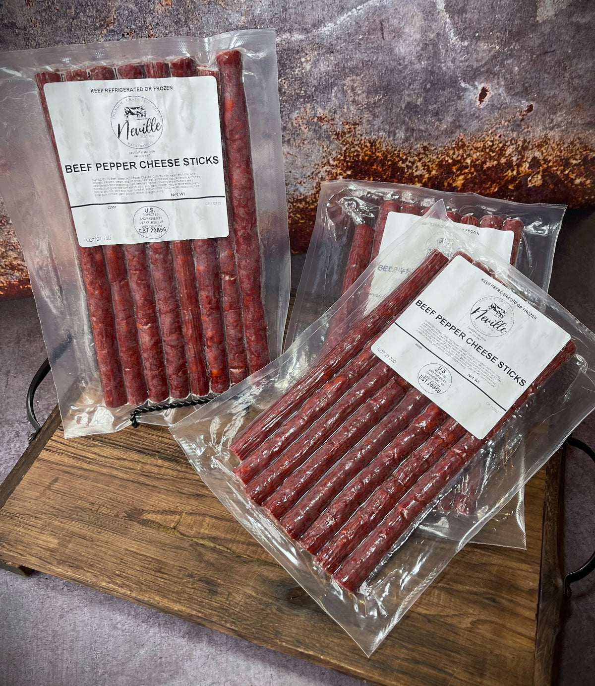 Pepper Cheese Beef Sticks | Neville Farms